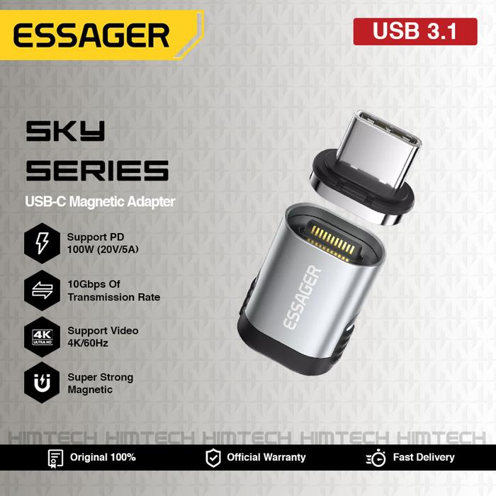 Jual ESSAGER Converter Sky Magnetic Adapter PD USB3.1 Type-C Macbook ...