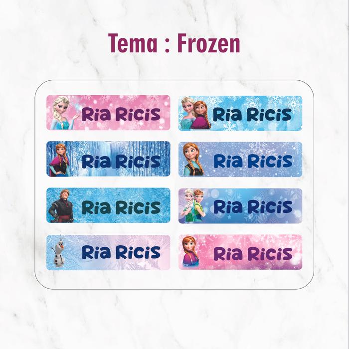 Promo Label Nama Anak Sticker Nama Custom Waterproof Tahan Air - FROZEN ...