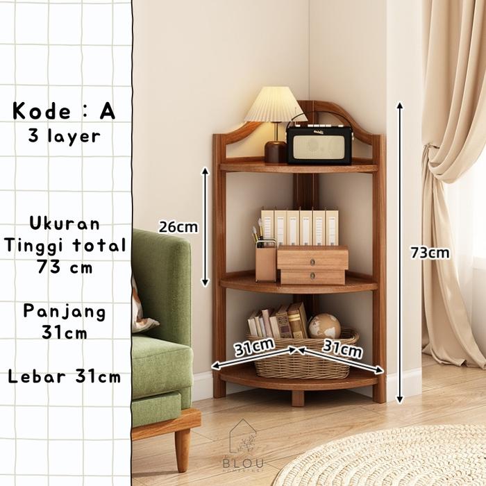 Jual Blou Kabinet Lemari Rak Kayu Minimalis Sudut triangular Aesthetic ...