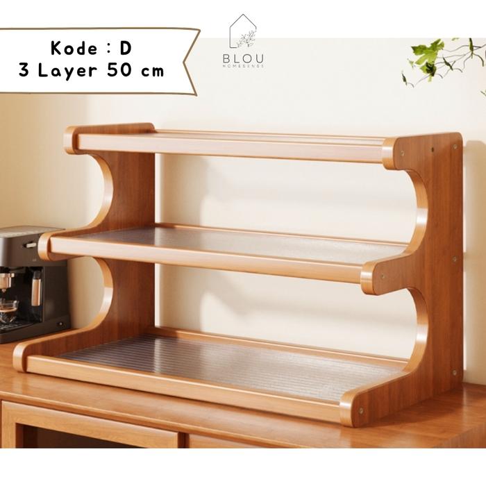 Jual Blou Homesense Rak Kayu Aesthetic Estetik Kitchen rack seasoning ...