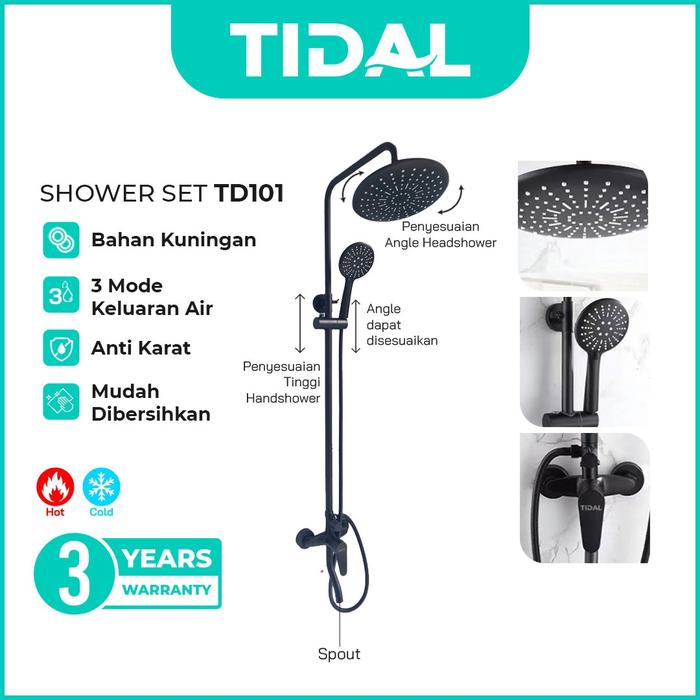Promo Paket Shower Tiang Set Mandi Lengkap Tidal TD101 Modern Minimalis ...