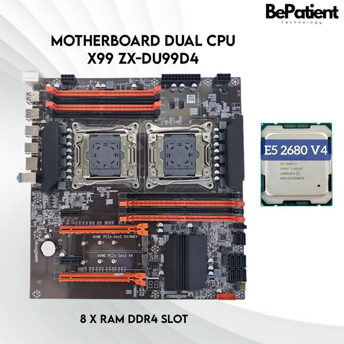 Jual Motherboard X99 Dual CPU LGA 2011-3 + Xeon E5 V3/V4 - X99+E5 2680 ...