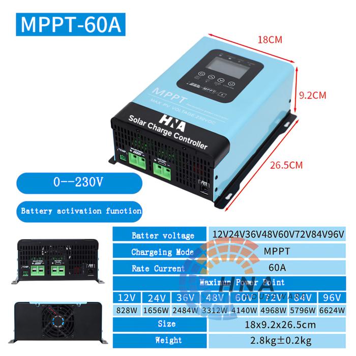 Jual HNA MPPT 60A 120A 12V - 96V SCC Solar Charge Controller PV Solar ...