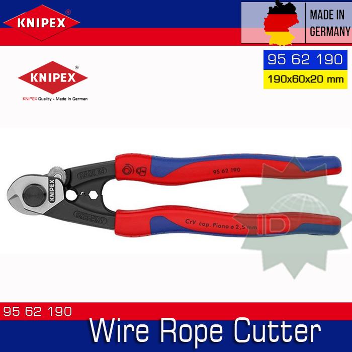 Jual Tang Potong Kawat Seling 95 62 190 Knipex Wire Rope Cutter Forged ...
