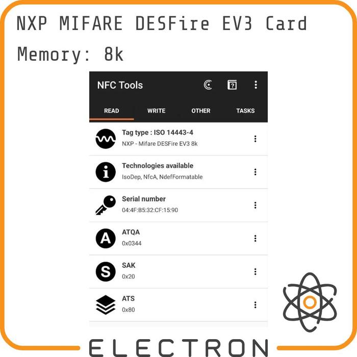 Jual NXP MIFARE DESFire EV3 8k Card RFID NFC Tag 13.56MHz 4kB MF3D43 ...