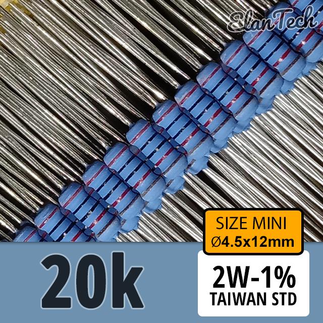 Jual Resistor 2W 20k Taiwan 1% Metal Oxide 20 Kilo Ohm Mini Size 2WS ...