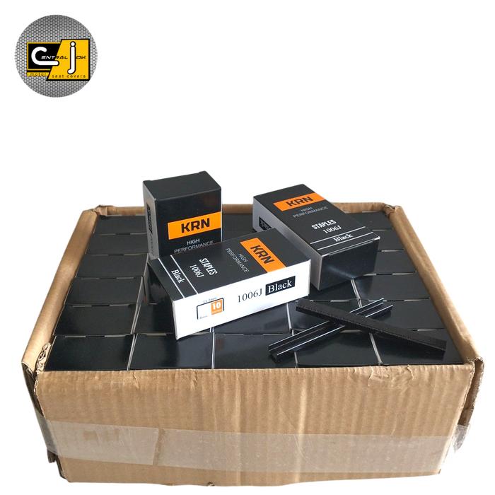 Jual KRN Isi Staples Tembak 1006J Black 5000 PCS untuk Gun Air Nailer ...
