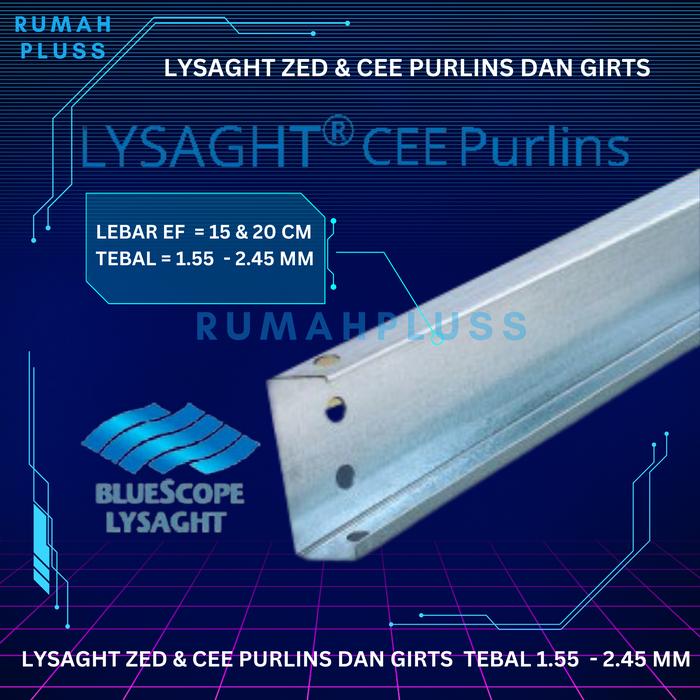 Jual Baja Ringan Purlin Bluescope Cee Purlins SNI C150 & C200 1.50 1.90 ...