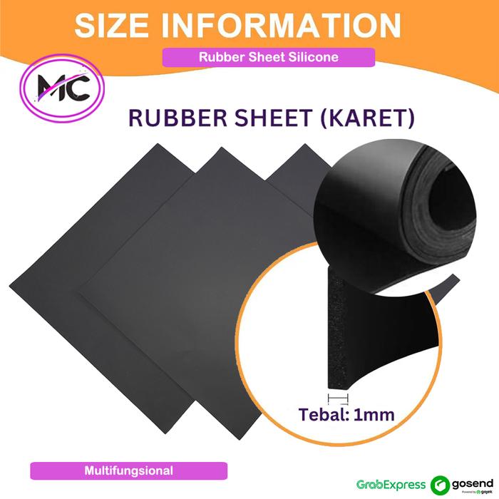 Jual Karet Lembaran Silikon Rubber Sheet Silicone Hitam Tebal 1mm 2mm ...