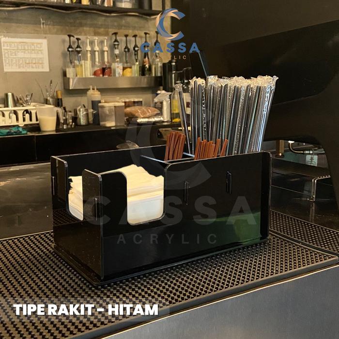 Promo Rak Cup Holder Dispenser Organizer Paper Cup Sedotan Kafe - RAKIT ...