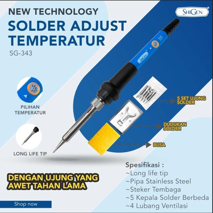 Jual Shigen Solder PREMIUM FULL TEMBAGA 40W/60W Pegangan Kokoh Kuat ...