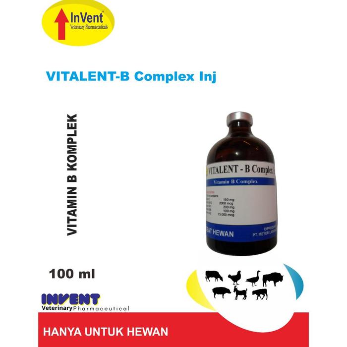 Jual Obat Hewan VITALENT-B Complex Inj Invent - Vitamin b komplek - Kab ...