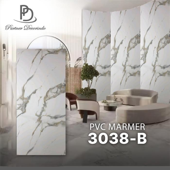Promo Marmer Marble Board Glossy PVC Backdrop TV Kamar Mandi Dekorasi ...