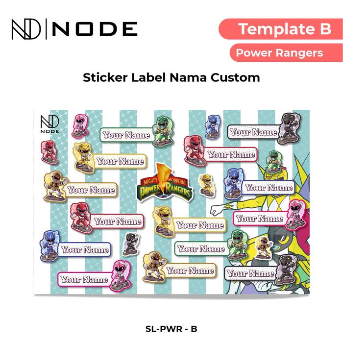 Promo Power Rangers Sticker Stiker Label Nama Custom Nama Karakter Anak ...