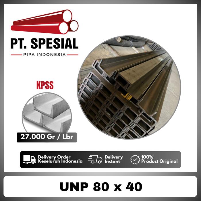 Jual Ukuran Besi UNP 3,0mm / Besi Kanal U 80 X 40 x 3mm 6 Meter /Btg ...