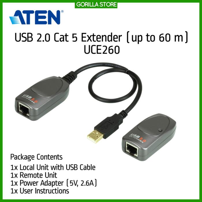 Jual ATEN USB 2.0 Cat 5/5e/6 Extender (60M) UCE260 - Jakarta Pusat ...