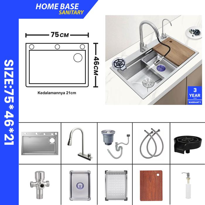 Jual ORIGINAL Kitchen Sink Modern Luxury Black Piano 4 / Bak Cuci ...