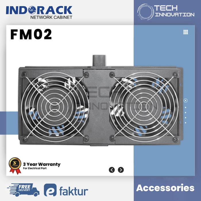 Jual INDORACK Accessories Bracket Modular 2 Fan Kipas Rack Rak Server ...