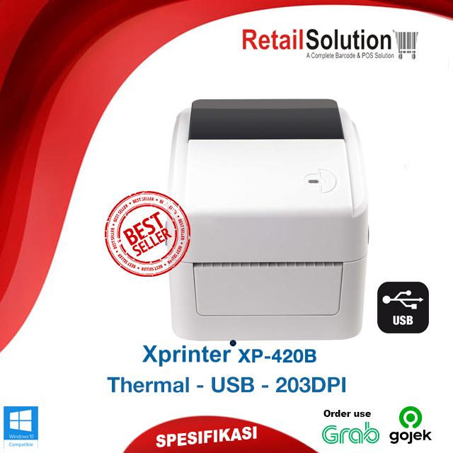 Jual Printer Barcode Label Thermal USB - Xprinter XP420 / XP-420B - USB ...