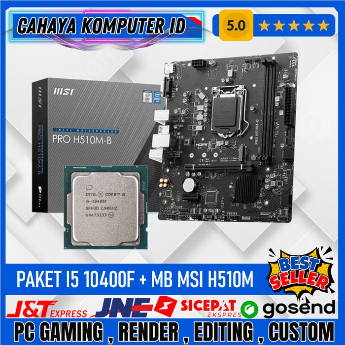 Jual PAKET Intel Core I5 10400F (Gen 10) TRAY + Motherboard MSI H510 ...