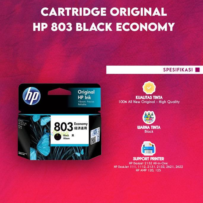 Jual Hp 803 Color F6V20Aa Cartridge Tinta Printer Deskjet 2132 2623 ...
