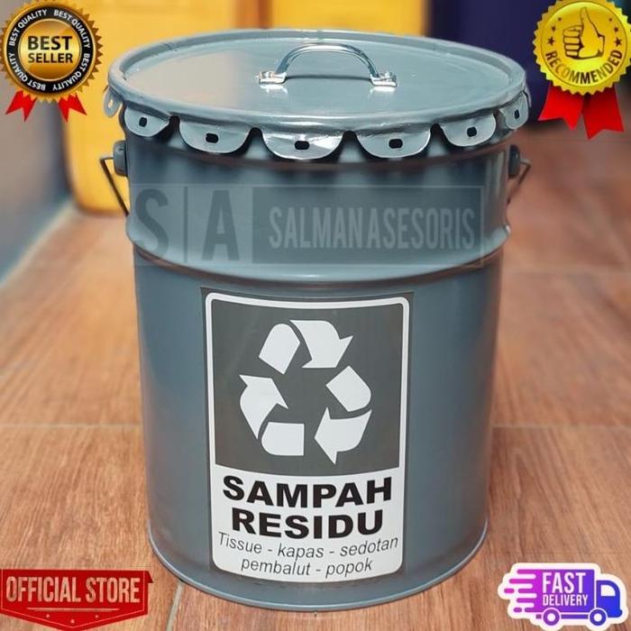 Jual Tempat Sampah Kaleng 20 Liter Organik / Non Organik / B3 / Logam ...
