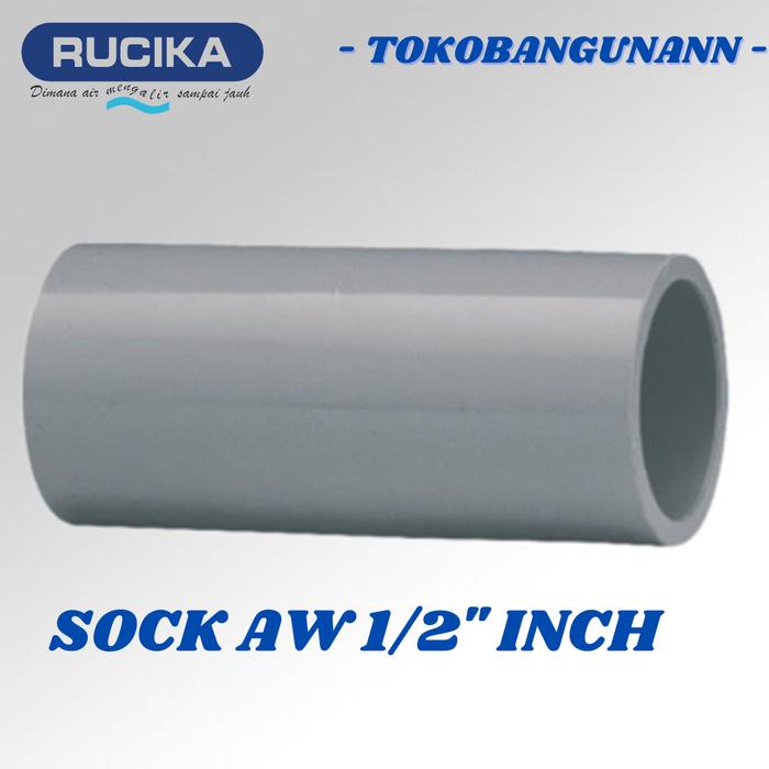 Jual Sock Sok AW 1/2 inch 0,5 inch Rucika sambungan pipa lurus ...