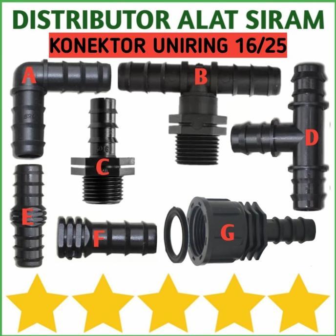 Jual NEPEL KONEKTOR SELANG UNIRING 16/25 TEE ELBOW DRAT SELANG PE 1/2 ...