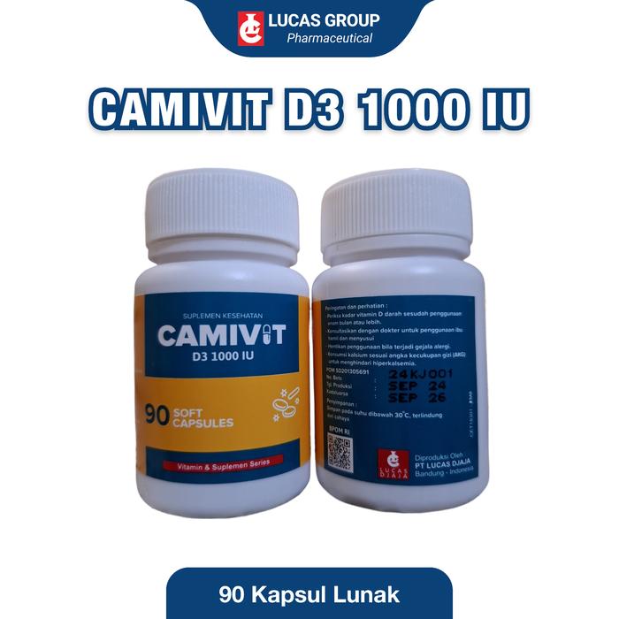 Jual CAMIVIT D3 1000 IU - Vitamin D 1000 IU Original - 90 Kapsul - Kota ...