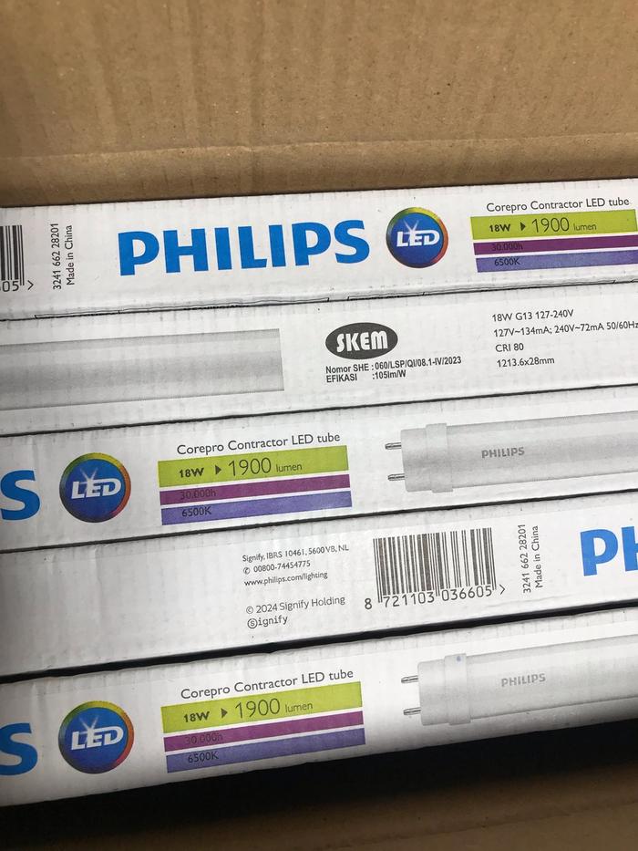 Jual Philips TL led 18 watt ecofit corepro lampu neon led t8 18w 120cm putih - 18w, dengan ...