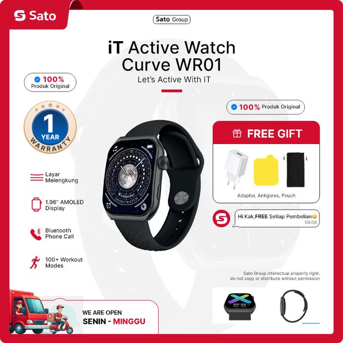 Jual IT Active Watch Curve WR01 Amoled 1.96" Sport Mode Garansi Resmi ...