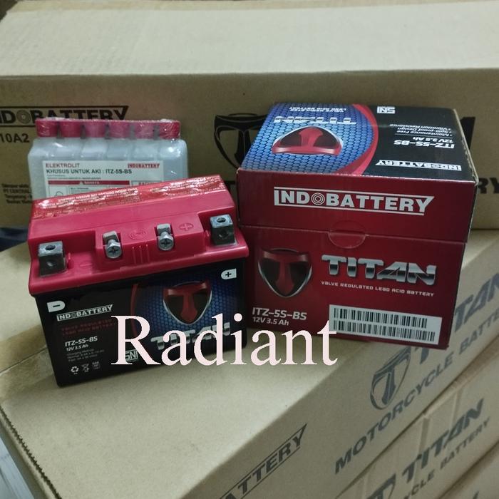 Jual aki kering indobattery titan ITZ -5S-BS - a.Merah ( kit ) - Kota Tangerang - Radiantstor ...