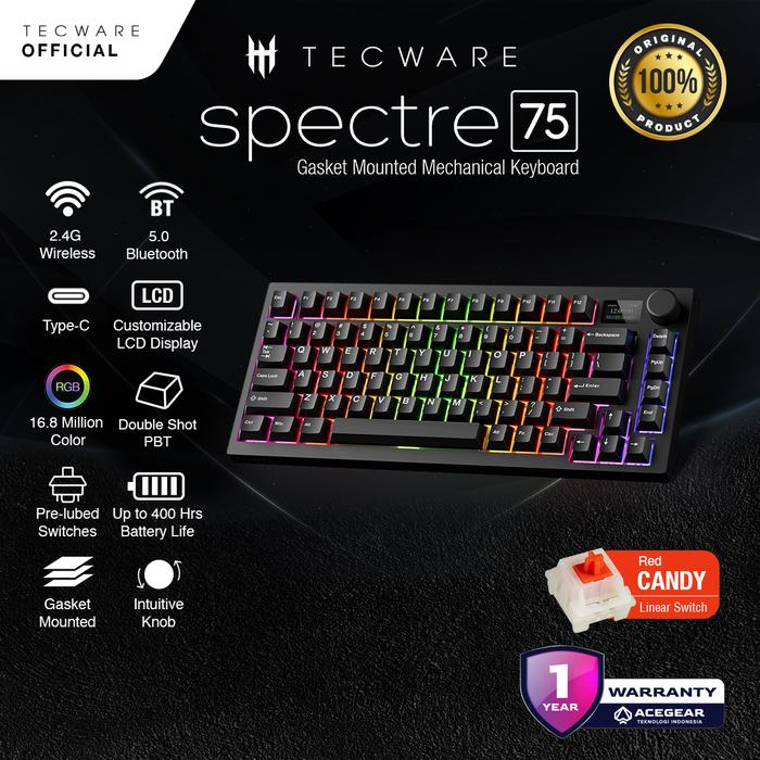 Promo TECWARE SPECTRE 75 3-Mode gasket mounted wireless gaming keyboard ...