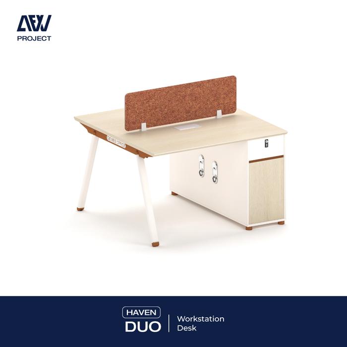 Jual HAVEN DUO Office Desk 2 Person Uk 120x120 cm - Meja Staff Meja ...