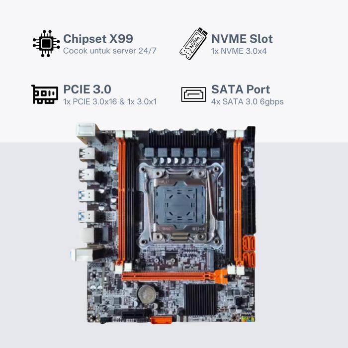 Jual Motherboard X99 mATX LGA2011-3 DDR3 ADA M.2 Gigabit Lan Mainboard ...