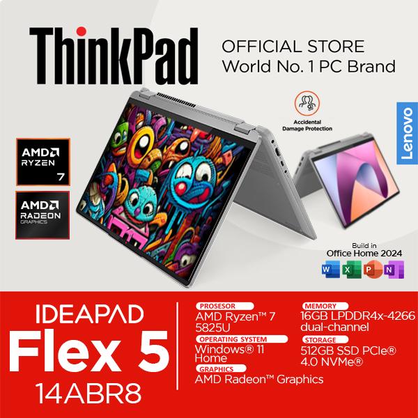 Promo Lenovo IdeaPad Flex 5 14ABR8 Touch 2in1 AMD Ryzen 7 5825U 16GB ...