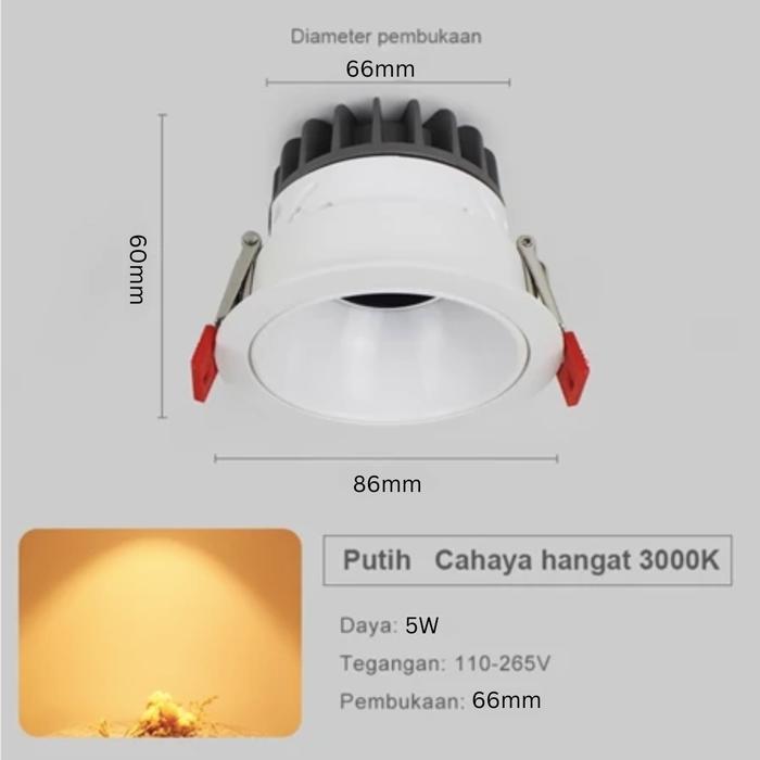 Promo LED Lampu COB Downlight Adjustable 5W Lampu LED Downlight ...