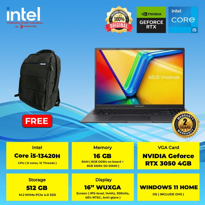 Jual ASUS VIVOBOOK 16X K3605VC-I535B6T-HM INTEL CORE I5-13420H RTX3050 16GB 512GB W11+OHS2024 ...