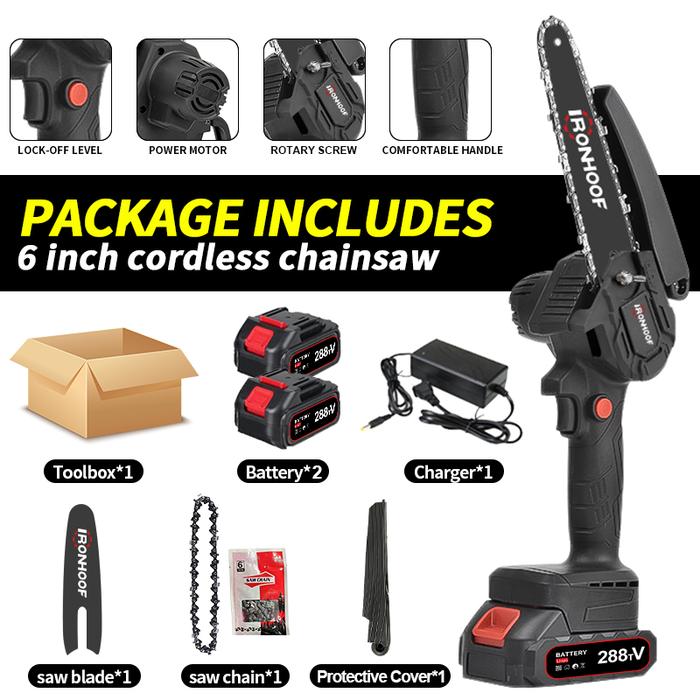 Jual Mesin Gergaji Listrik Kayu Mini Portable Cordless Chainsaw 24V/36V ...