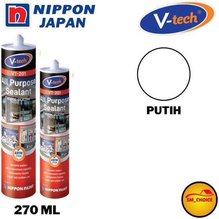 Jual TERLARIS SILICONE SEALANT NIPPON ALL PURPOSE V-TECH LEM KACA ...