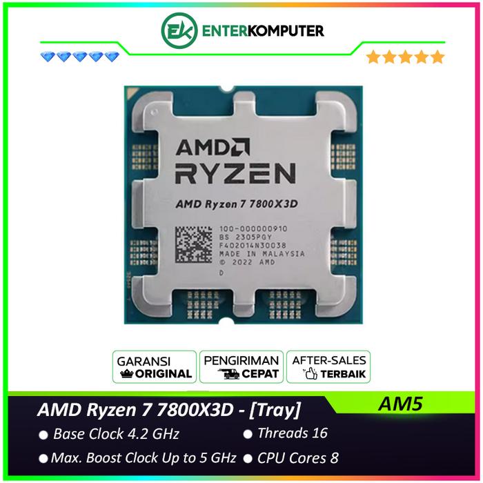 Promo AMD Ryzen 7 7800X3D 4.2GHz Up To 5.0GHz Cache 96MB 120W AM5 [Tray ...