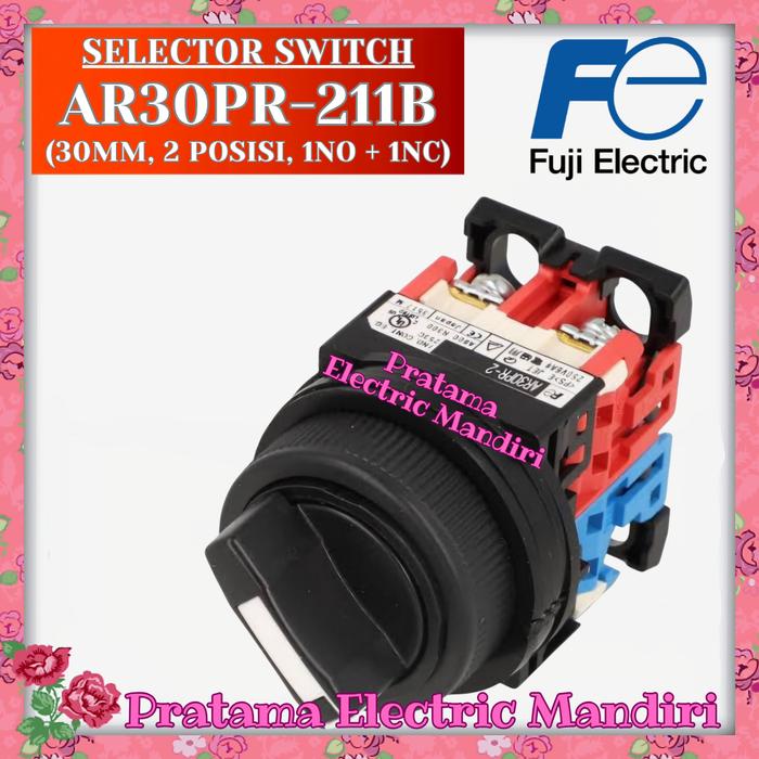 Jual Selector Switch Dia. 30mm AR30PR-211B 2 Posisi 1NO 1NC FUJI ELECTRIC - AR30PR-210B 1NO ...