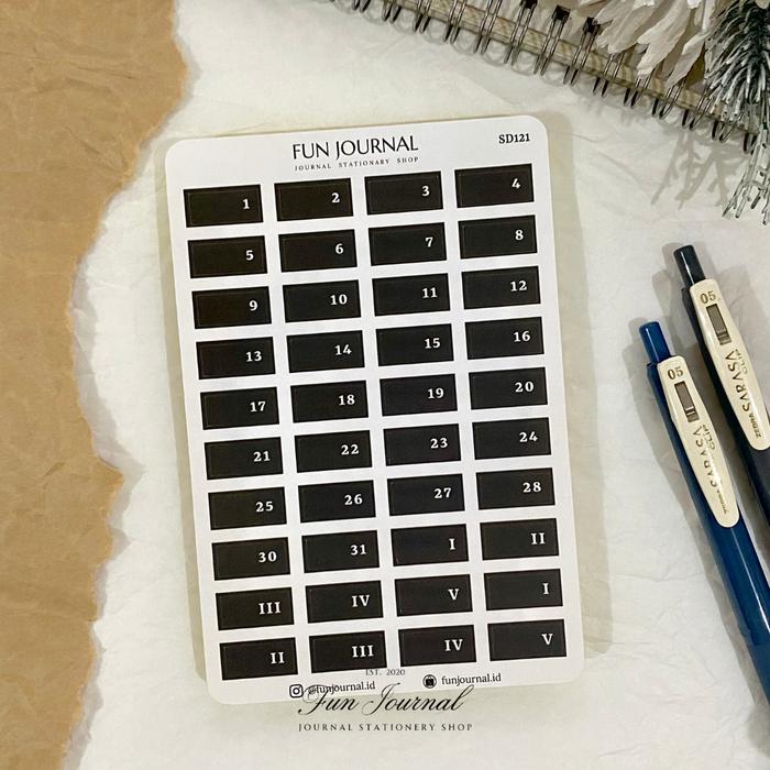 Jual SIMPLE DATE, DAY, AND MONTH TANGGAL, HARI, DAN BULAN STICKER ...