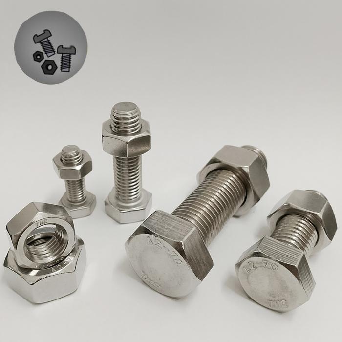 Jual Baut Mur Hex M16 x 60 Stainless Steel Stell 304 / BM M16x60 SS304 THE SUS - Kab. Bogor ...