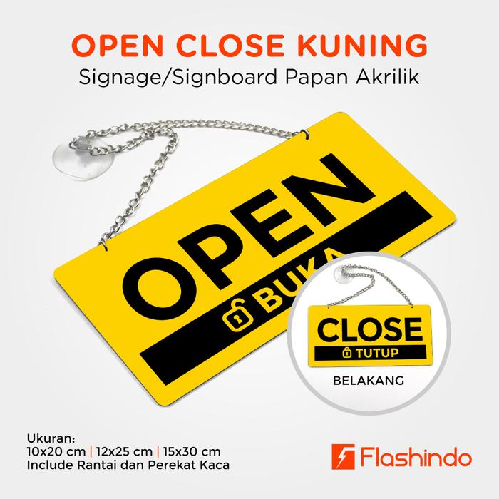 Jual Signboard / Signage Akrilik Papan Tulisan Petunjuk Buka Tutup ...