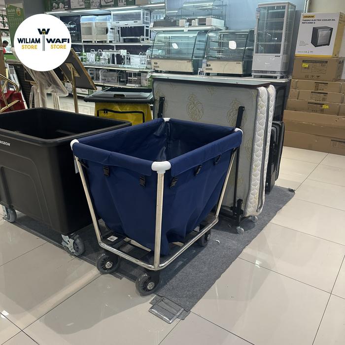 Jual Krisbow Troli Linen Kotor/Trolley Laundry Single Kotak stainless ...