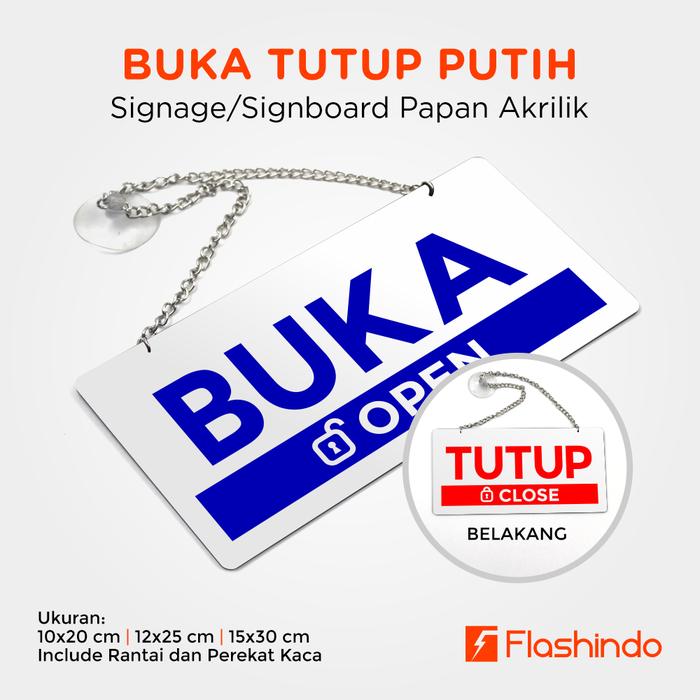 Jual Signboard / Signage Akrilik Papan Tulisan Petunjuk Buka Tutup ...