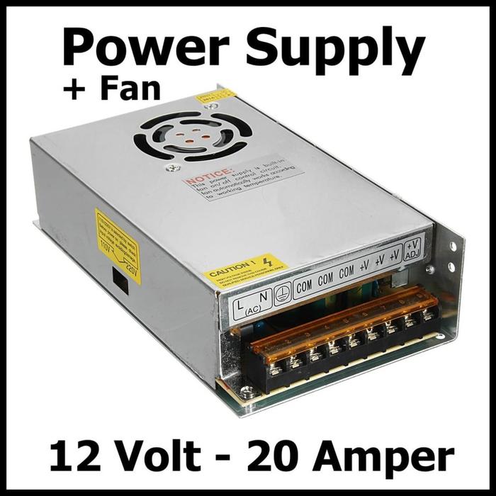 Jual Switching Power Supply PSU 12V 10A 20A 30A 40A 60A 12 Volt Ampere Plus Fan Pendingin Model ...