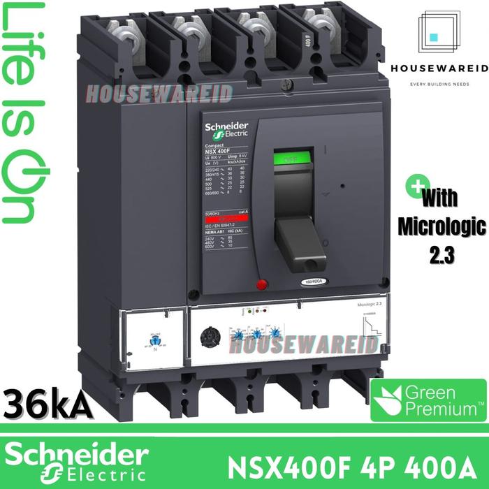 Promo MCCB 4 Phase 400 Ampere NSX400F 4p 400a Schneider LV432677 / MCCB ...