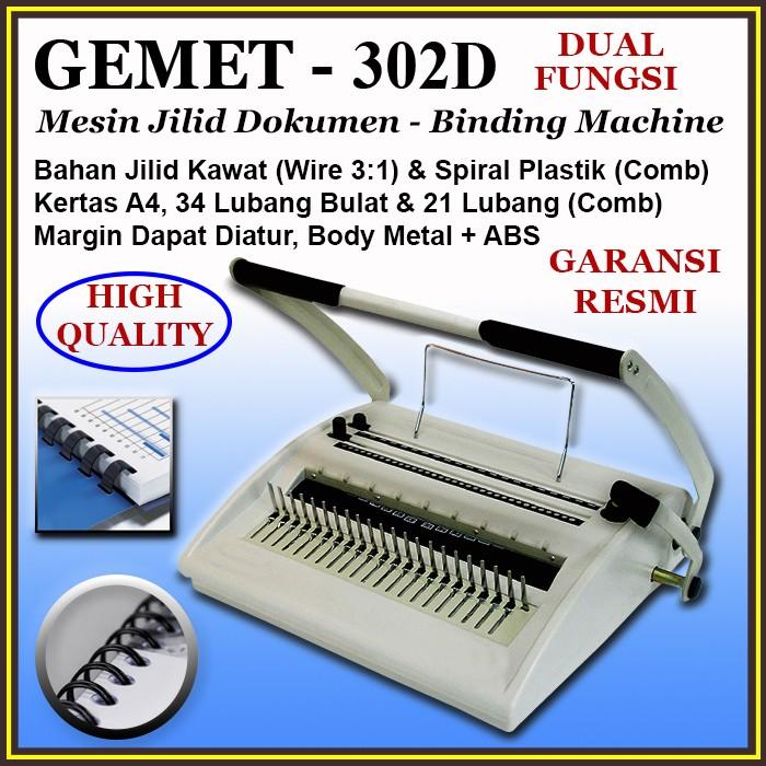 Jual Mesin Jilid (Binding Machine) GEMET 302D (Dua Fungsi 2 in 1 ...